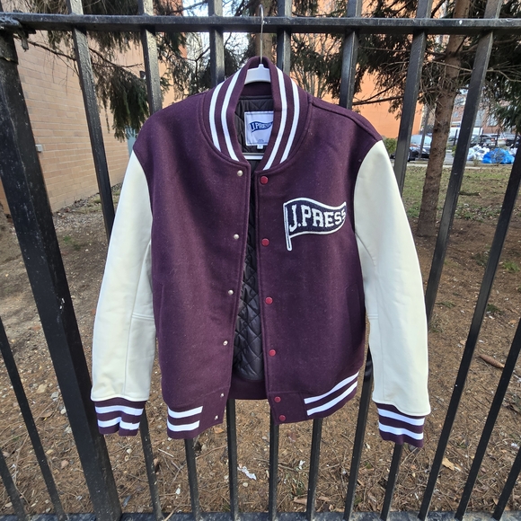 J. Press | Jackets & Coats | Jpress Varsity Jacket In Burgundy And ...